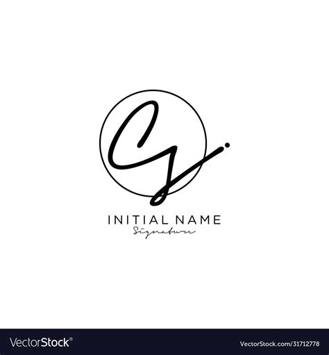 Cs Initial Handwriting Logo Design Royalty Free Vector Image