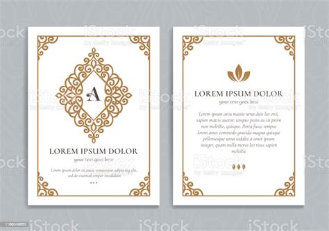 황금 럭셔리 프레임 템플릿 화이트 벡터 인사말 카드입니다 초대장 전단지 메뉴 브로셔 모노그램 배경 화면 장식 포장 또는 원하는