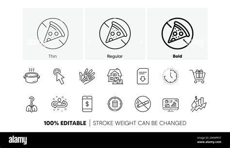hiring employees calculator target and veins line icons for web app