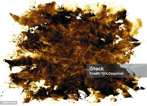 금 폭발 노란색과 청동의 그늘에 큰 구름 흰색 종이 배경에 고립 더러운 고르지 않은 돌이킬 수없는 주름 표면 벡터 그림 손으로 페인트와 구겨진 종이에 의해 그려진 추상적 인