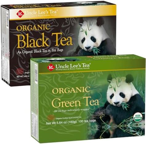Uncle Lees Organic Black And Green Tea Variety 2 Pack