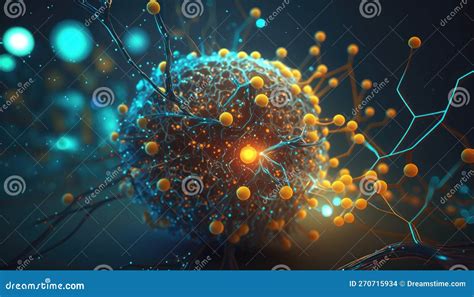 Glowing Neurons Firing And Wiring Together In A Neural Network Of Human Brain Abstract