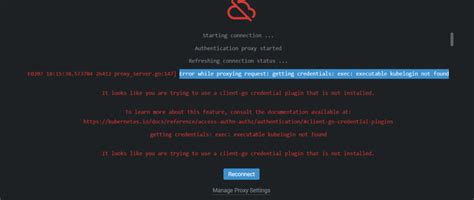 Error While Proxying Request Getting Credentials Exec Executable Kubelogin Not Found Geralexgr