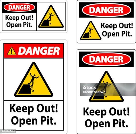 Danger Sign Keep Out Open Pit Stock Illustration Download Image Now