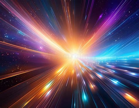 Abstract Image Of A Bright Light Explosion In Space With Vibrant Rays Stock Illustration