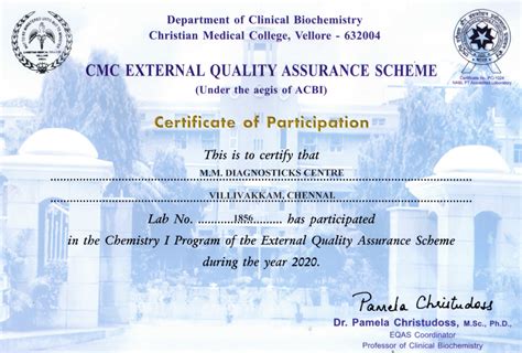 Quality Assurance Certificate Mm Diagnostics