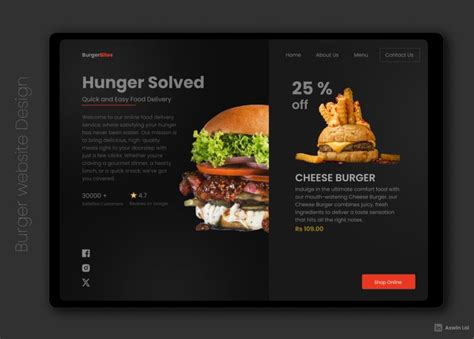 Aswin Lal On Linkedin Uidesign Uxdesign Figma Webdesign Burgerwebsite Designpassion…