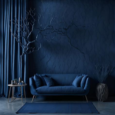 Premium Ai Image Photo Of A Cozy Living Room With A Calming Blue Color Scheme Ai