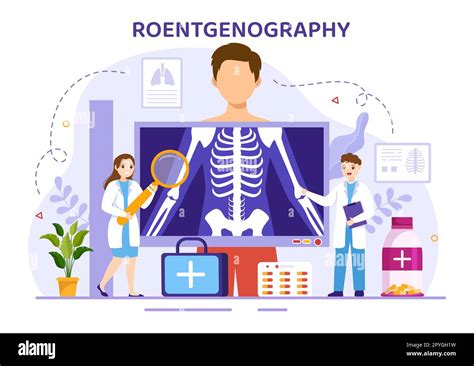Roentgenography Illustration With Fluorography Body Checkup Procedure Roentgenography Illustration With Fluorography Body Checkup Procedure