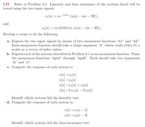 3 29 refer to problem 3 1 linearity and time