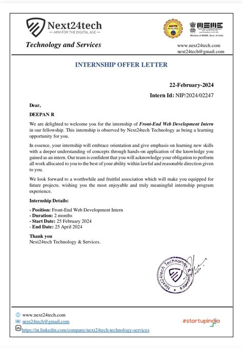 Deepan R On Linkedin Newbeginnings Frontenddevelopment Next24techinternship