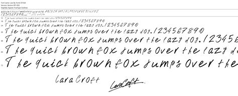 Lara Croft Signature Font Updated Tomb Of Ash