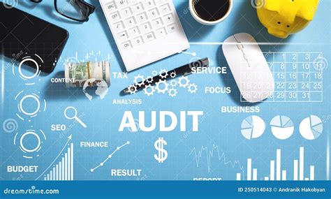 Audit Business Charts Objects Graphs And Words Stock Image Image Of Business Objects