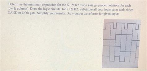 Solved Determine The Minimum Expression For The K1 And K2 Maps