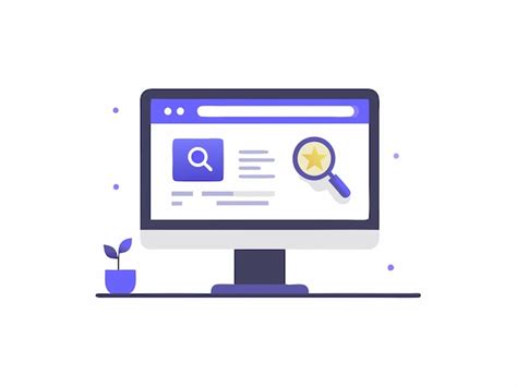 Premium Vector Online Web Search Browser Page On PC Monitor UI Vector Illustration Concept