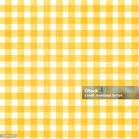 옐로우 깅엄 수채화 완벽 한 패턴입니다 체크 무늬 손으로 그린 배경 노랑에 대한 스톡 벡터 아트 및 기타 이미지 노랑 수채화 깅엄 Istock