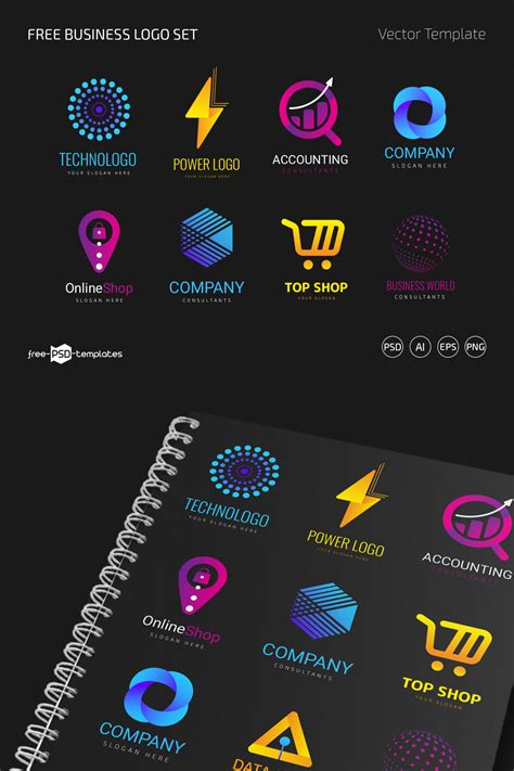 Free Business Logo Psd Templates Set Vector Free Psd Templates
