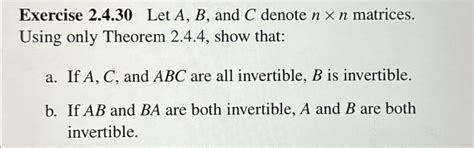solved exercise 2 4 30 ﻿let a b ﻿and c ﻿denote n×n