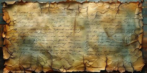 Ancient Scroll With Symbolic Design Handwritten Script Premium Ai Generated Image