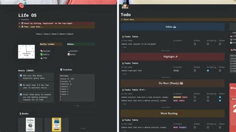 Best Notion Life OS Templates In Free Paid
