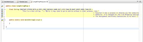 Eclipse String Literal Line Wrapping Stack Overflow