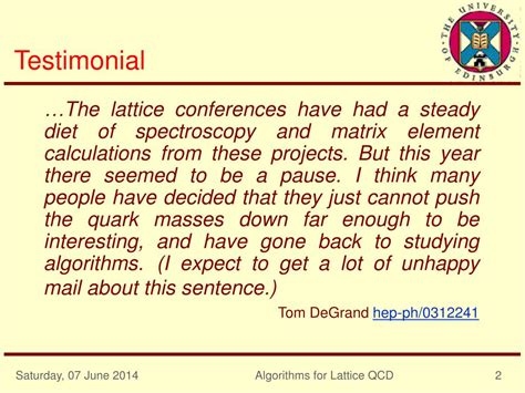 Ppt Algorithms For Lattice Qcd With Dynamical Fermions Powerpoint Presentation Id 1417807