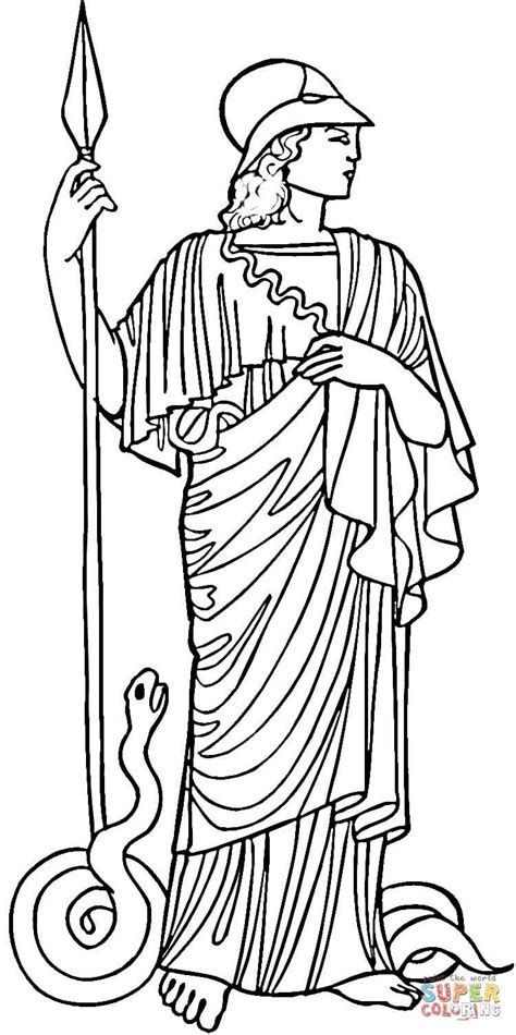 Colorare Minerva Dea Mitologia Atena Artemide Grega Minerwa Palas