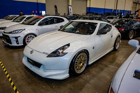Modified White Nissan 370z Or Nissan Fairlady Z Z34 In The Elite