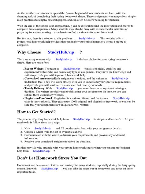 Spring Homework Sheets Pdf Reading Comprehension Human Communication