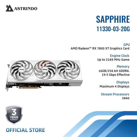 Jual Sapphire Pure Amd Radeon Rx Xt Gddr Gb Graphics Card Kipas Vga Di Seller Ast