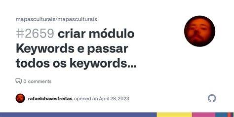 Criar Módulo Keywords E Passar Todos Os Keywords Definidos No Basev1 Para Este Módulo · Issue