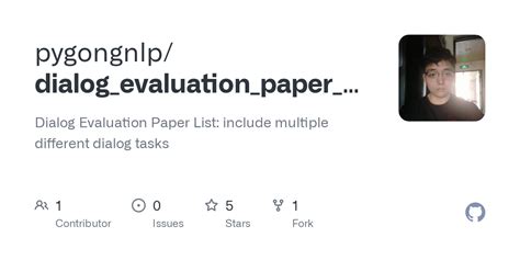Github Pygongnlpdialogevaluationpaperlist Dialog Evaluation