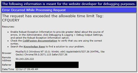 Sql Select Query From Web Application Times Out But Completes With An