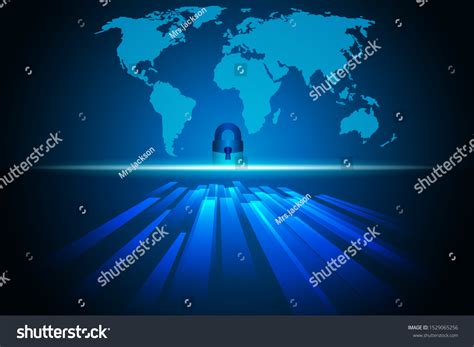 Global Network Security World Map Vector Stock Vector Royalty Free 1529065256 Shutterstock