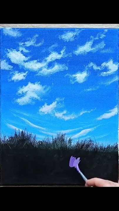 Рисуем весенний пейзаж акриловыми красками на холсте Как нарисовать цветок КОСМЕЯ Youtube