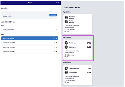 Selecting A Game To Score Using Electronic Scoring PlayHQ