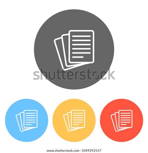 Stack Paper Icon Set White Icons Stock Vector Royalty Free 1049292557