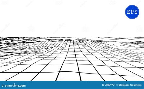 Abstract Polygonal Wave Wireframe Background Vector Illustration Stock Vector Illustration