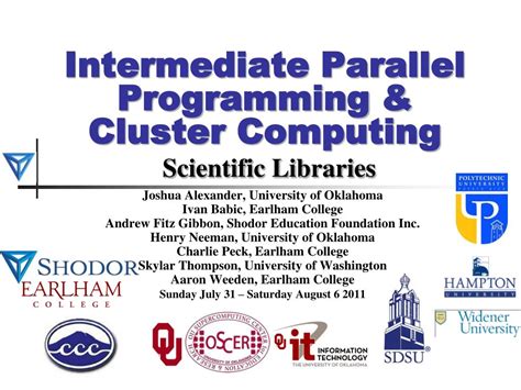 Ppt Intermediate Parallel Programming And Cluster Computing Scientific Libraries Powerpoint