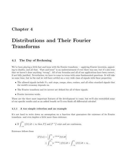 Pdf Distributions And Their Fourier Transforms Dokumentips