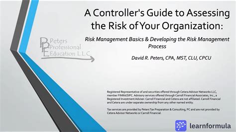 Risk Management Basics For Cpas Why Risk Management Course Preview Learnformula Youtube