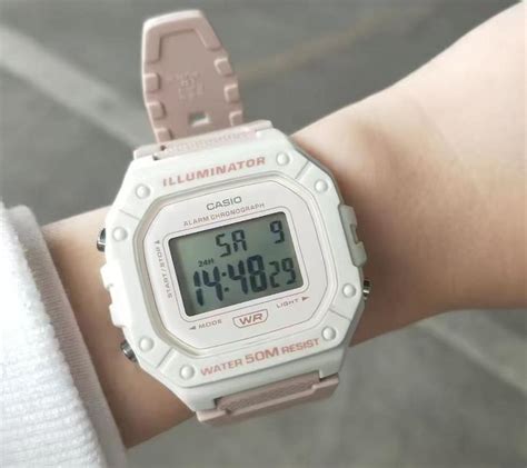 Casio卡西欧手表w 218hc 4a2v女生运动防水方块电子表w 218hc 4a2 虎窝淘