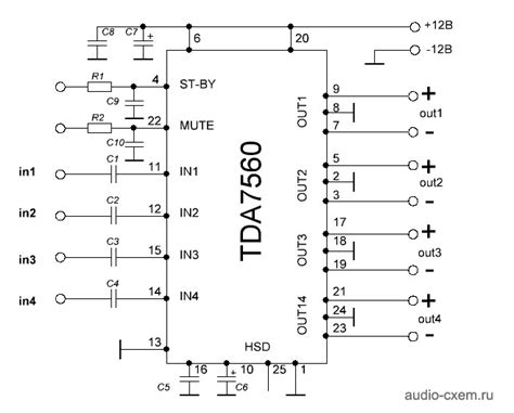 Схема усилителя Tda7560