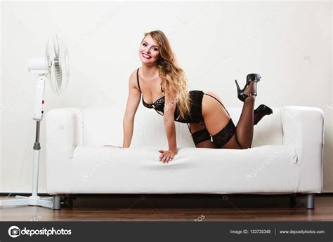 Sexy Woman Playing With Fan Stock Photo Voyagerix 133735348