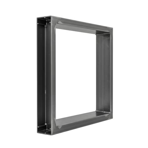Metallic Rectangular Frame Structure Isolated Against A White And Plain Colored Space View From