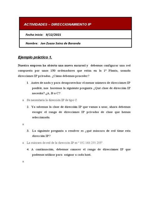 jon zuazo sainz de baranda tarea direccionamiento ip pdf
