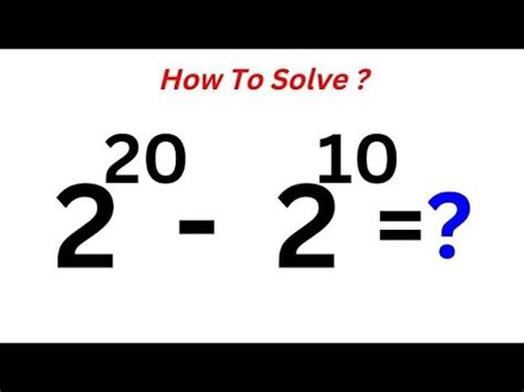 Math Olympiad A Nice Exponent Problem YouTube