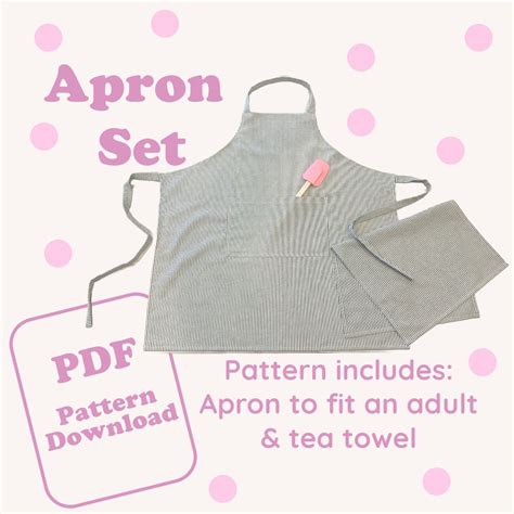 Apron Sewing Pattern PDF Pattern Apron Pattern Pdf Sewing Pattern Adult Apron Pattern Etsy