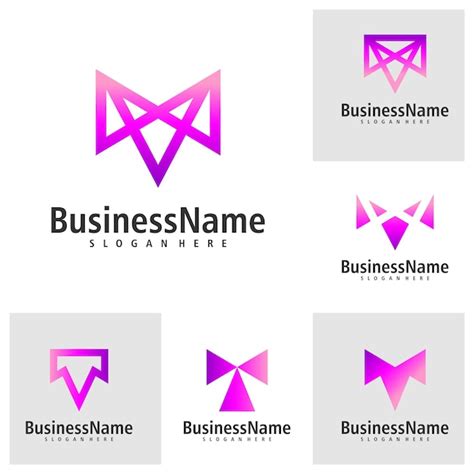 Набор вектора дизайна логотипа буквы T шаблон концепций логотипа Creative Initial T Премиум