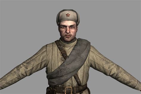 二战苏联士兵二战苏军士兵 非钢盔版模型 男人模型库 3ds Max Max 模型下载 Cg模型网